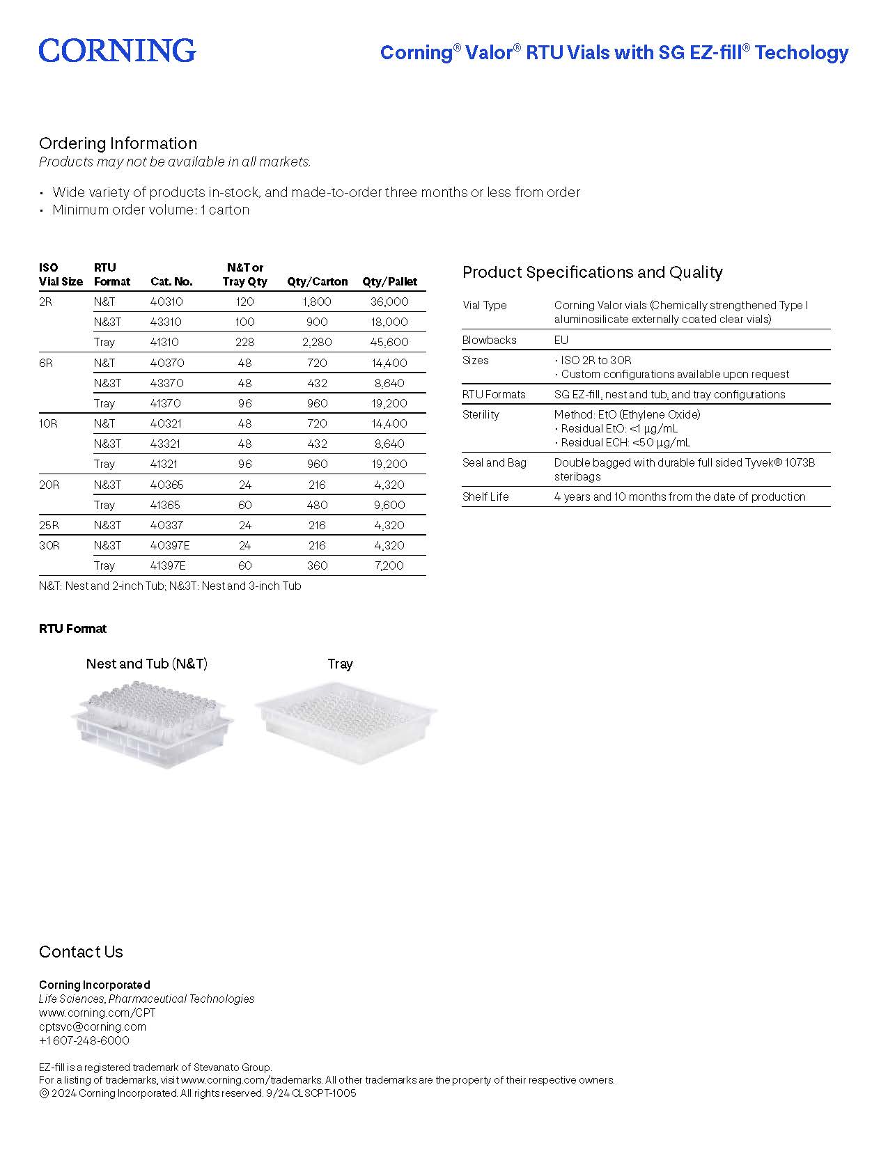 Corning® Valor® RTU Vials with SG EZ-fill® Technology | CPHI Online