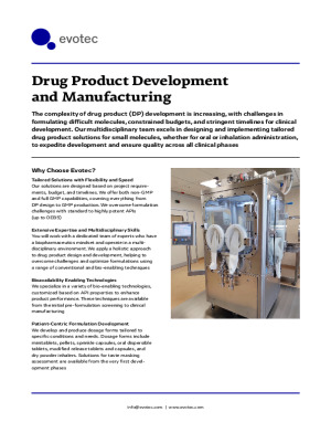 Drug Product | Evotec | CPHI Online