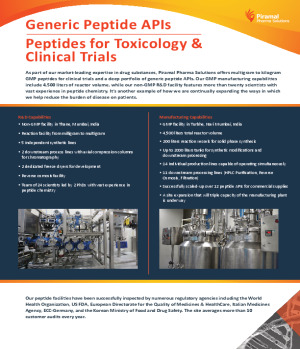 Generic Peptide APIs Peptides for Toxicology & Clinical... | CPHI Online