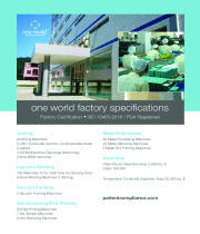 One World DMG Factory Specifications | One World DMG | CPHI Online