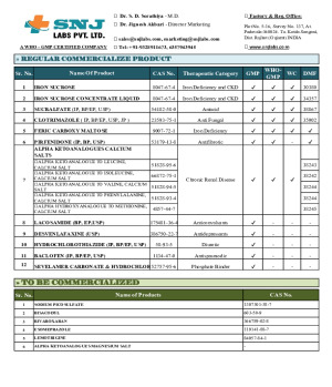 Product List | SNJ Labs Pvt Ltd | CPHI Online