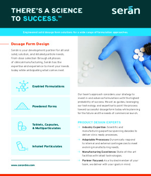 Serán Dosage Form Solutions | Seran Bioscience | CPHI Online