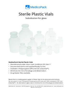 Sterile PP & COC vials - trays & standard pack | MedicoPack A/S | CPHI ...