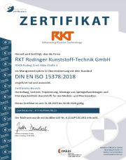ISO 15378 Certificate | RKT GmbH | CPHI Online