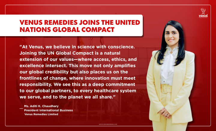 Venus Remedies Joins the United Nations Global Compact... | CPHI Online