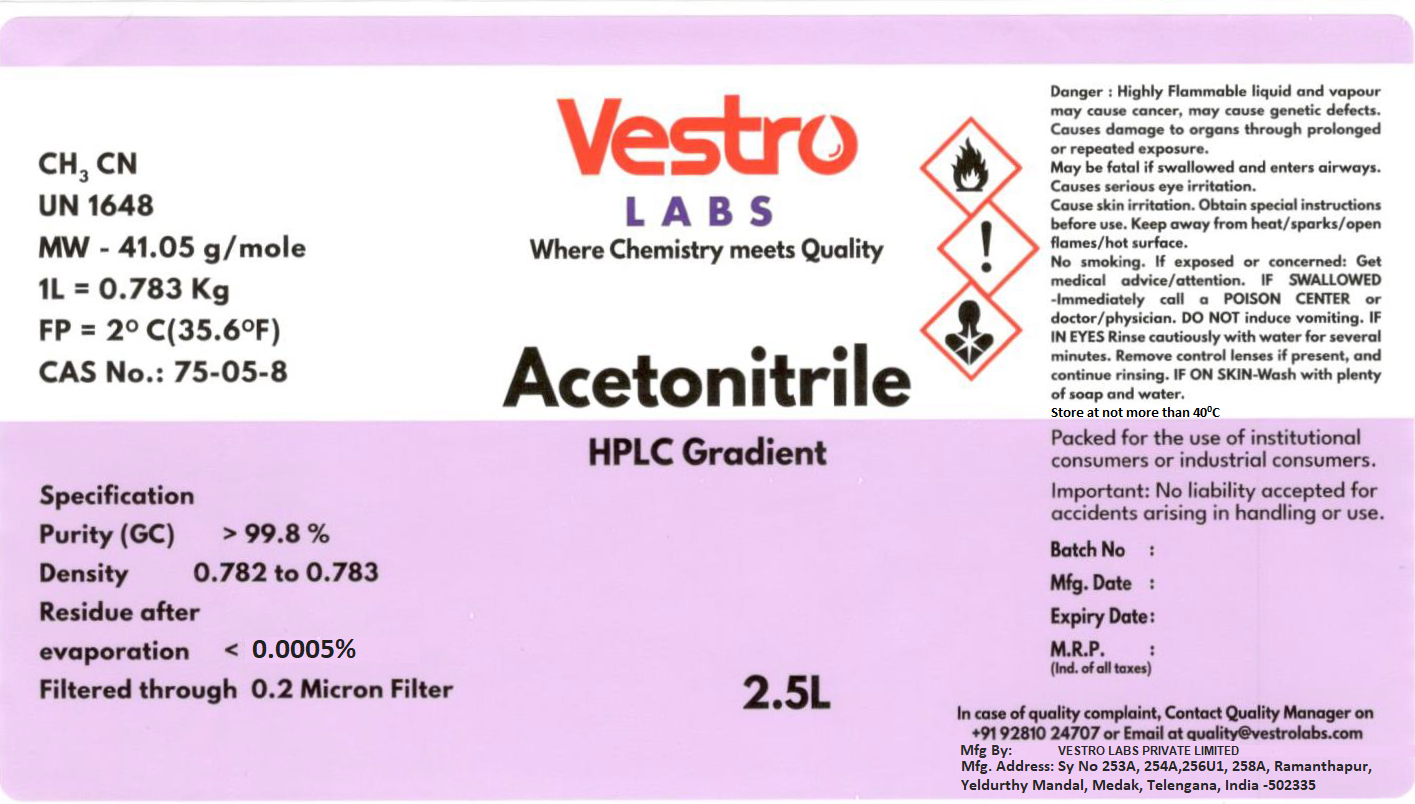 ACETONITRILE HPLC GRADIENT | Vestro Group | CPHI Online