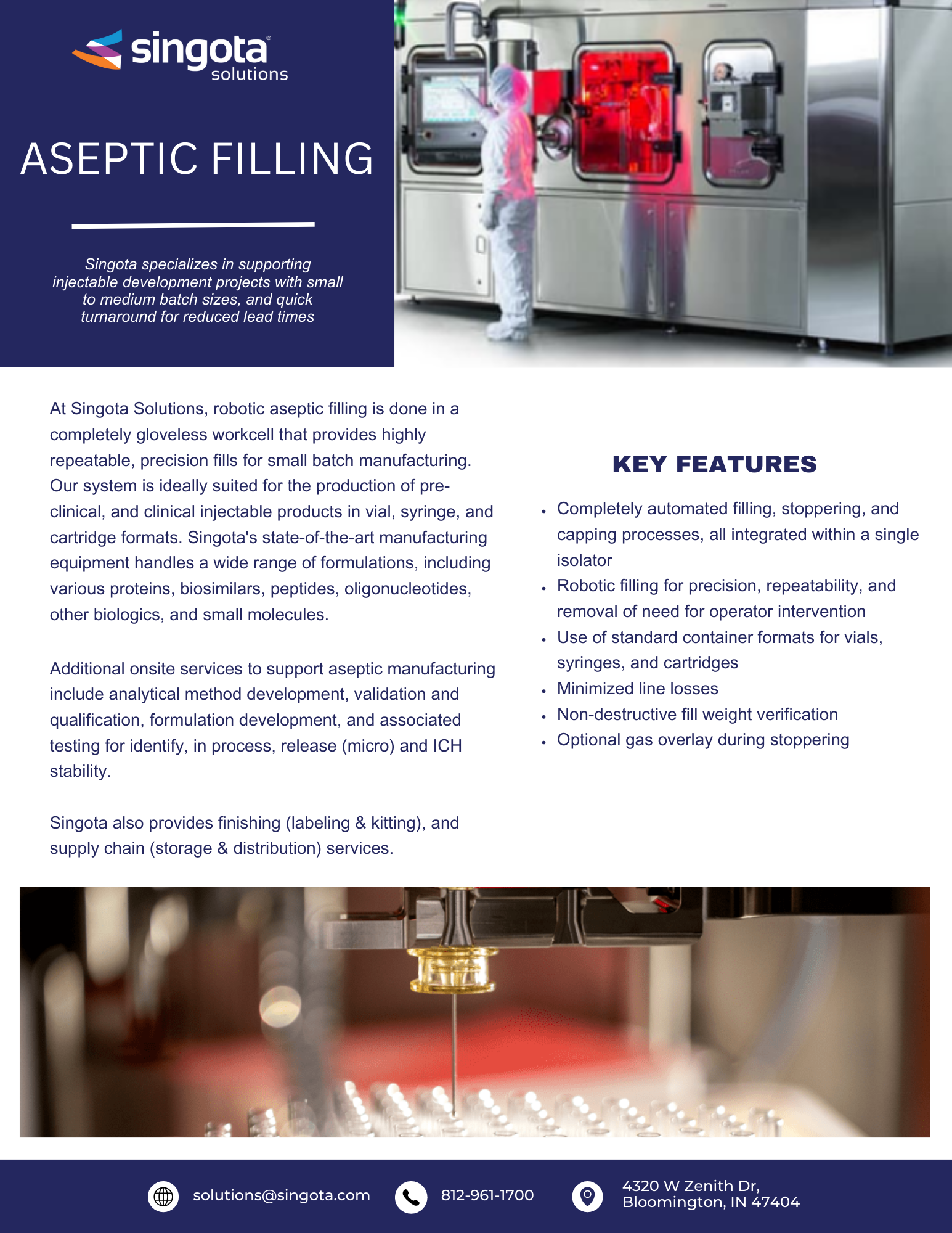 Aseptic Filling | Singota Solutions | CPHI Online