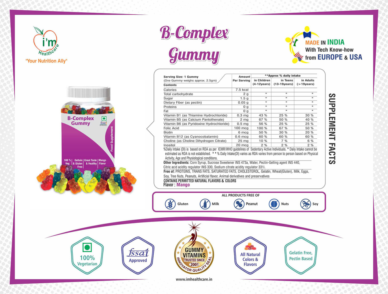 B Complex Gummy | I M Healthcare Pvt Ltd | CPHI Online