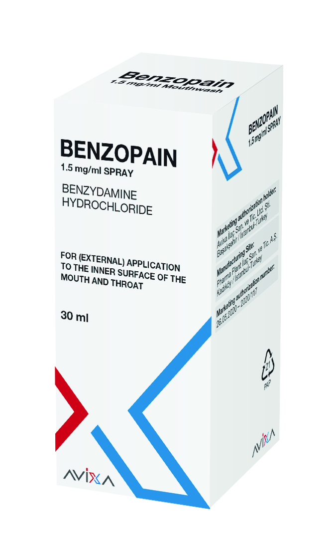 Benzopain 0.15% Oral Spray, 30 ml (Benzydamine HCl) | CPHI Online