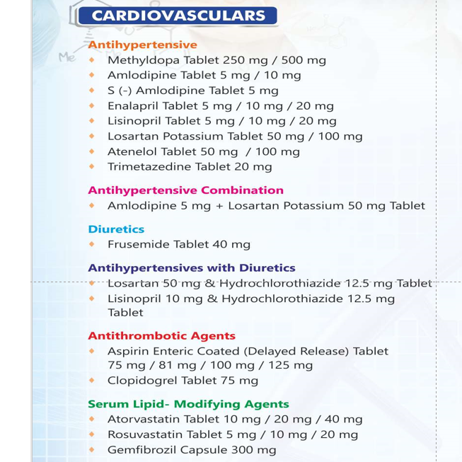 Cardiovasculars | Emil Pharmaceutical Industries Pvt. Ltd. | CPHI Online