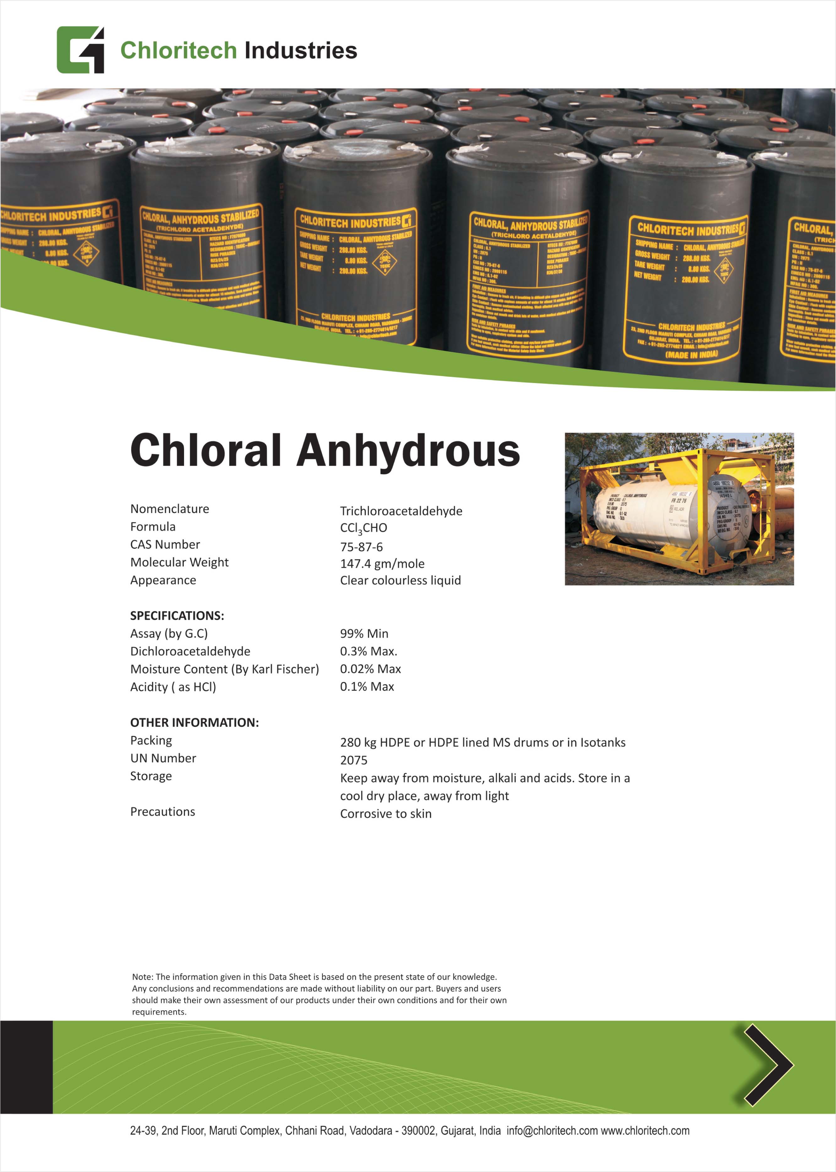 Chloral Anhydrous | Chloritech Industries | CPHI Online