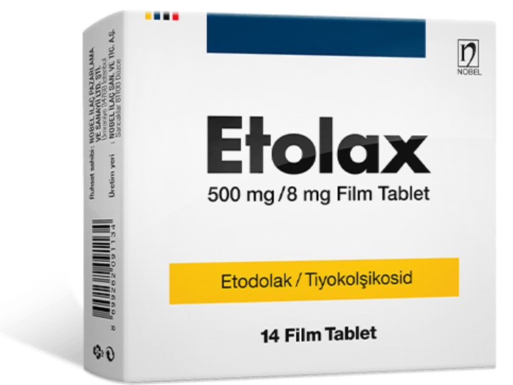 Etolax (Etodolac, Thiocolchicoside) 500 mg/8 mg, 500 mg/4 mg Film ...