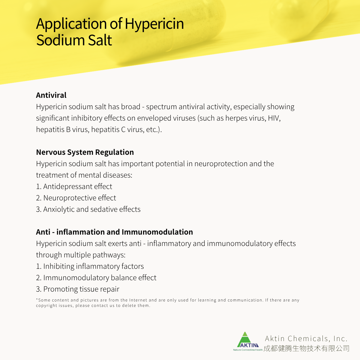 Hypericin Sodium | Aktin Chemicals, Inc | CPHI Online
