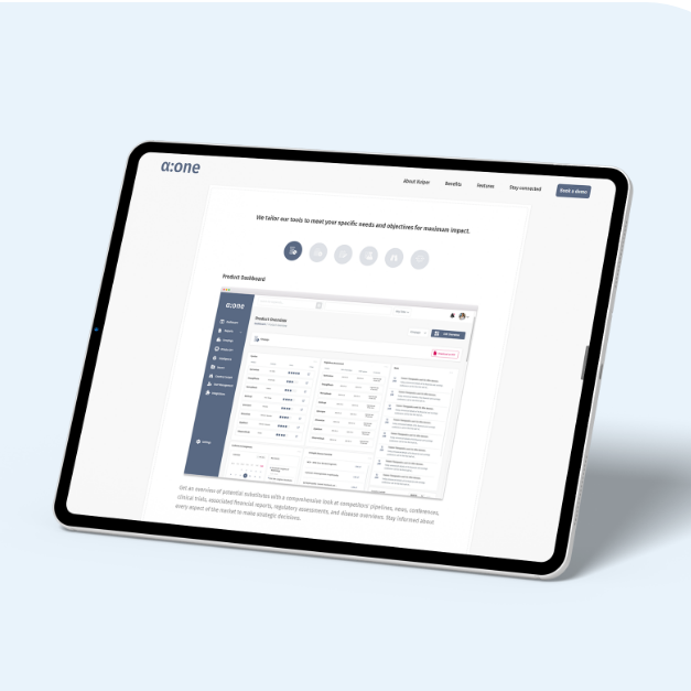 α:one competitive intelligence tool | PharmaTrace Ltd | CPHI Online