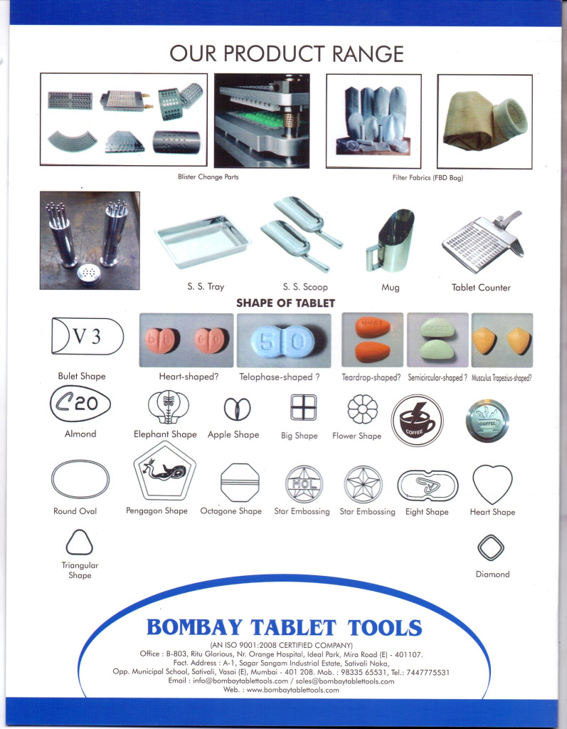 Our Product Range | Bombay Tablet Tools | CPHI Online
