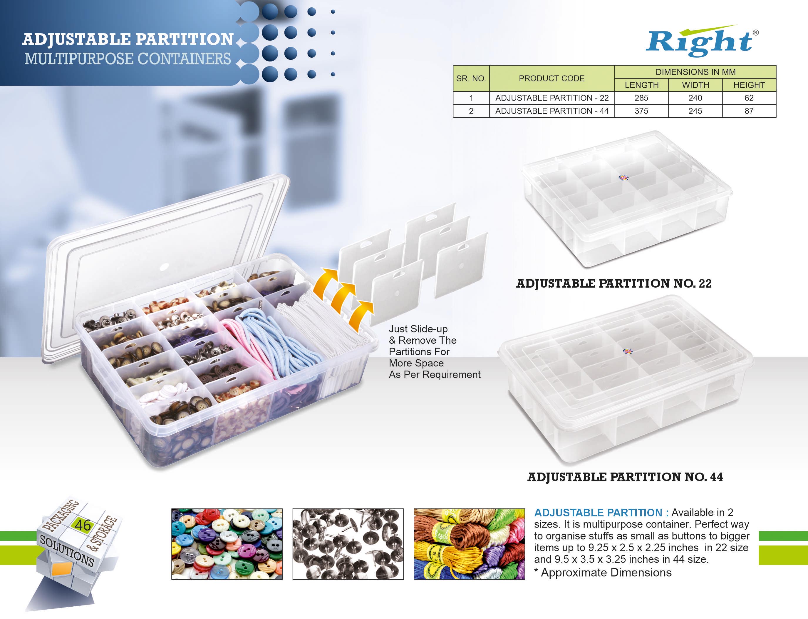 Plastic Partition Boxes | Right Industries | CPHI Online