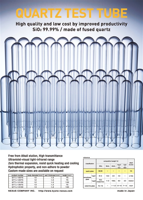 Quartz Test Tube | NEXUS COMPANY INC | CPHI Online