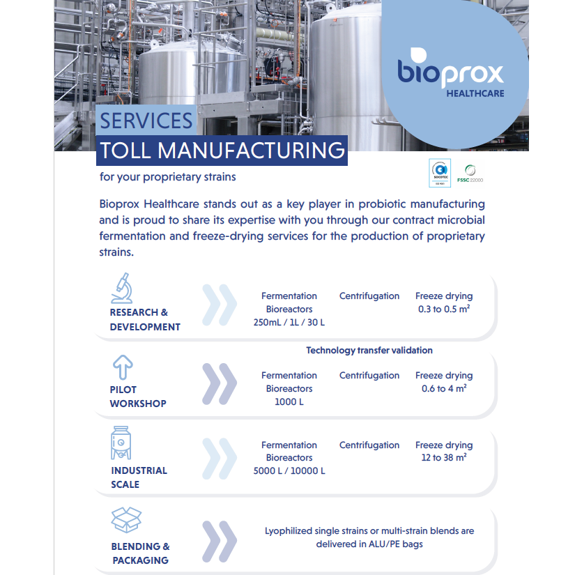 Toll-manufacturing services | Bioprox SA | CPHI Online